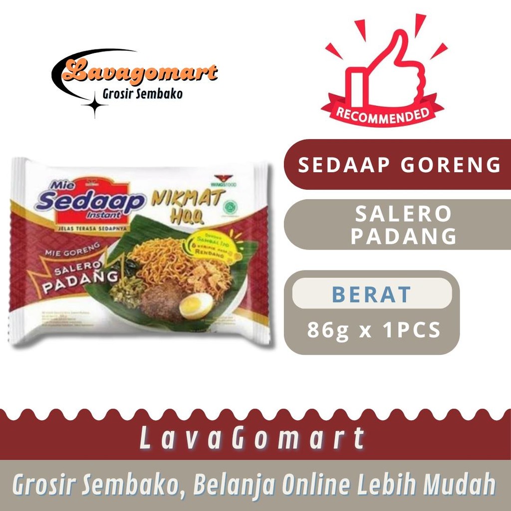 Jual SEDAAP MIE GORENG SALERO PADANG 86g - 1 PCS - LAVAGOMART - BANDUNG | Shopee Indonesia