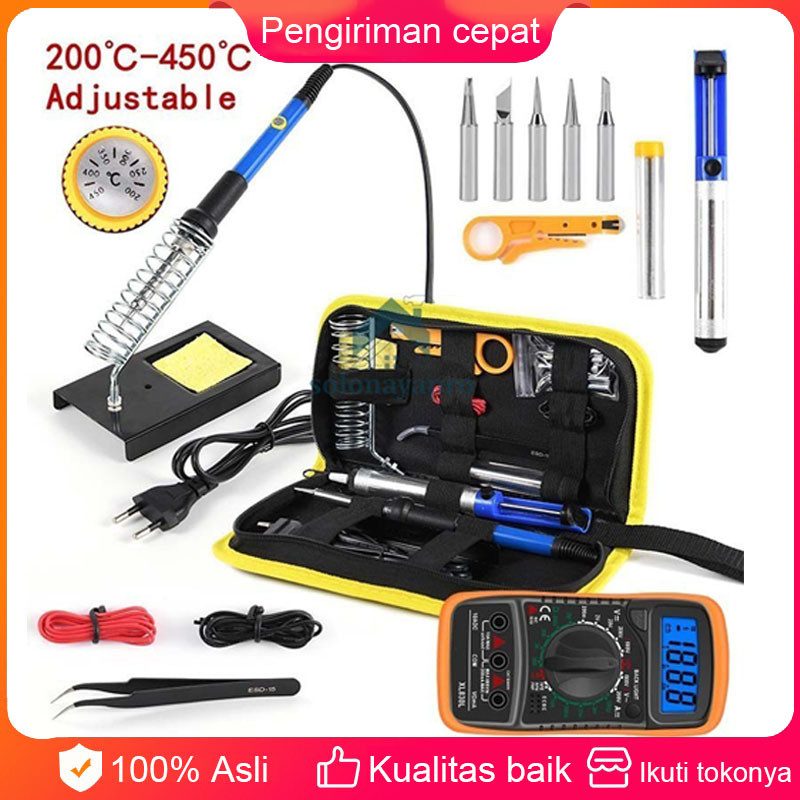 Jual Set Solder Listrik Lengkap Dengan Multimeter Iron Tool Kit 220V 60W/Solder Listrik Murah ...