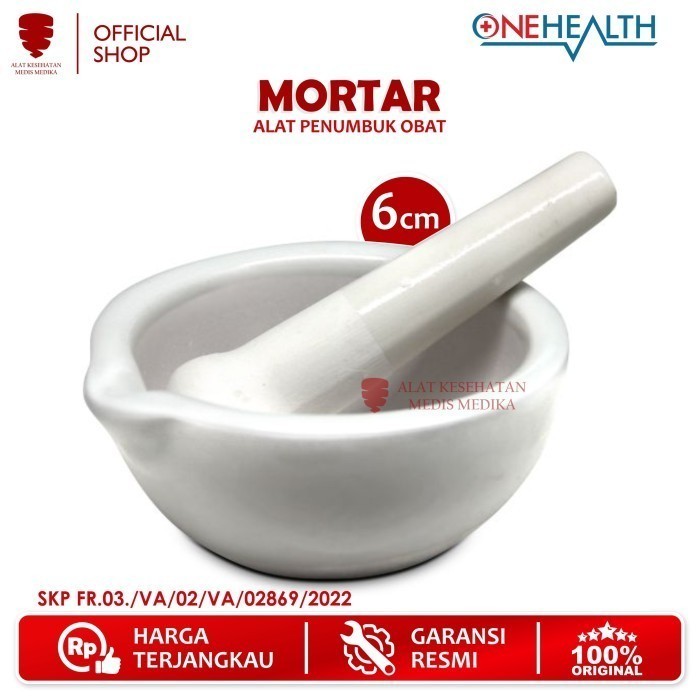 Jual OneHealth Mortar 6cm Lumpang Alat Penumbuk Pengerus Obat Porselen ...