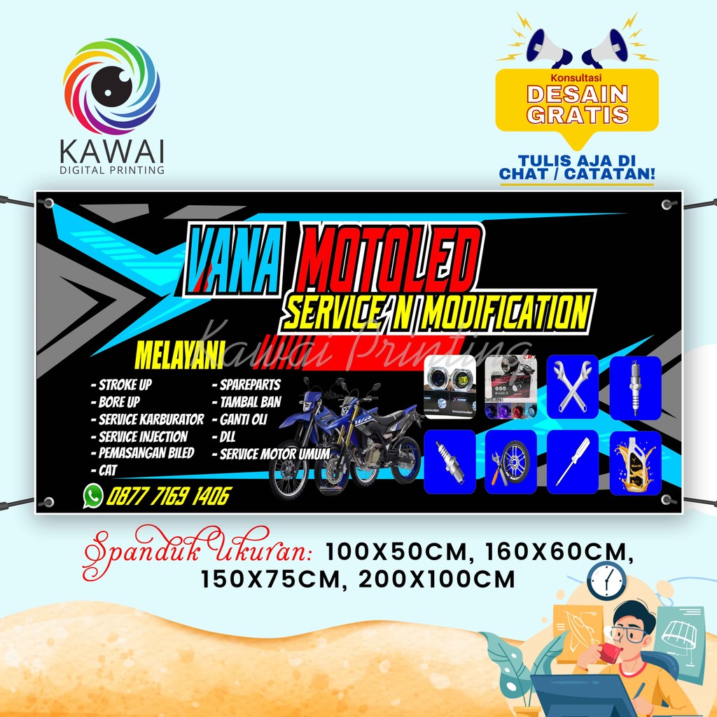 Jual Spanduk Banner MMT Modification & Service Motor Abu Biru Rekuest ...