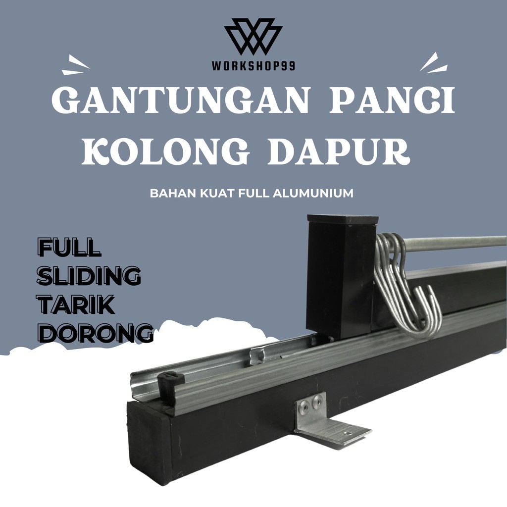 Jual PAKET Set Rel Laci Huben Gantungan Pancing Rak Kolong Panci Wajan ...