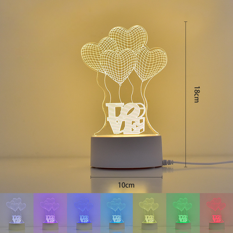 Jual LED Lampu Lampu Tidur 3D USB Lampu Akrilik 3D LED Aesthetic Meja ...