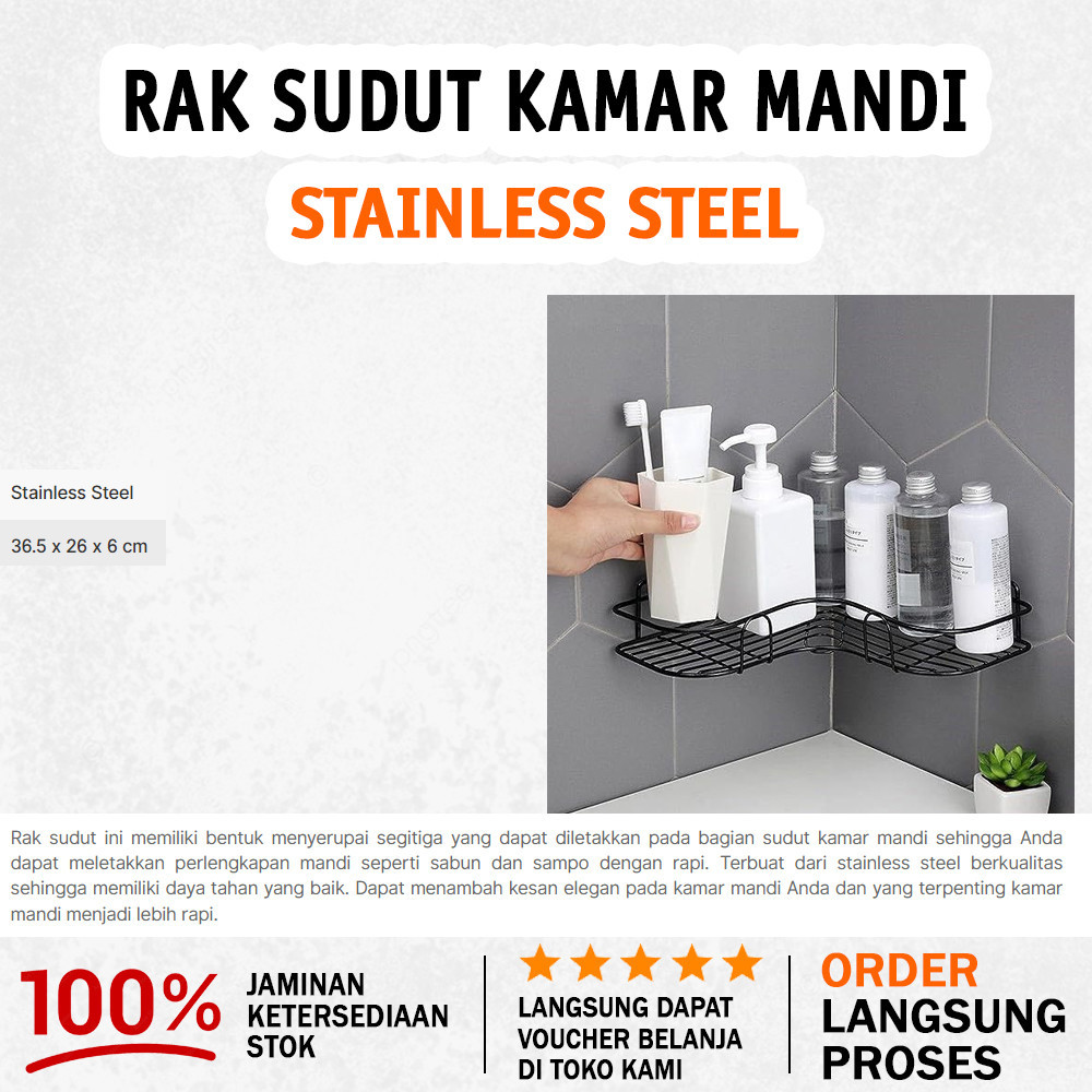 Jual Rak Toilet | Rak Sudut Kamar Mandi Triangular Bathroom Organizer ...