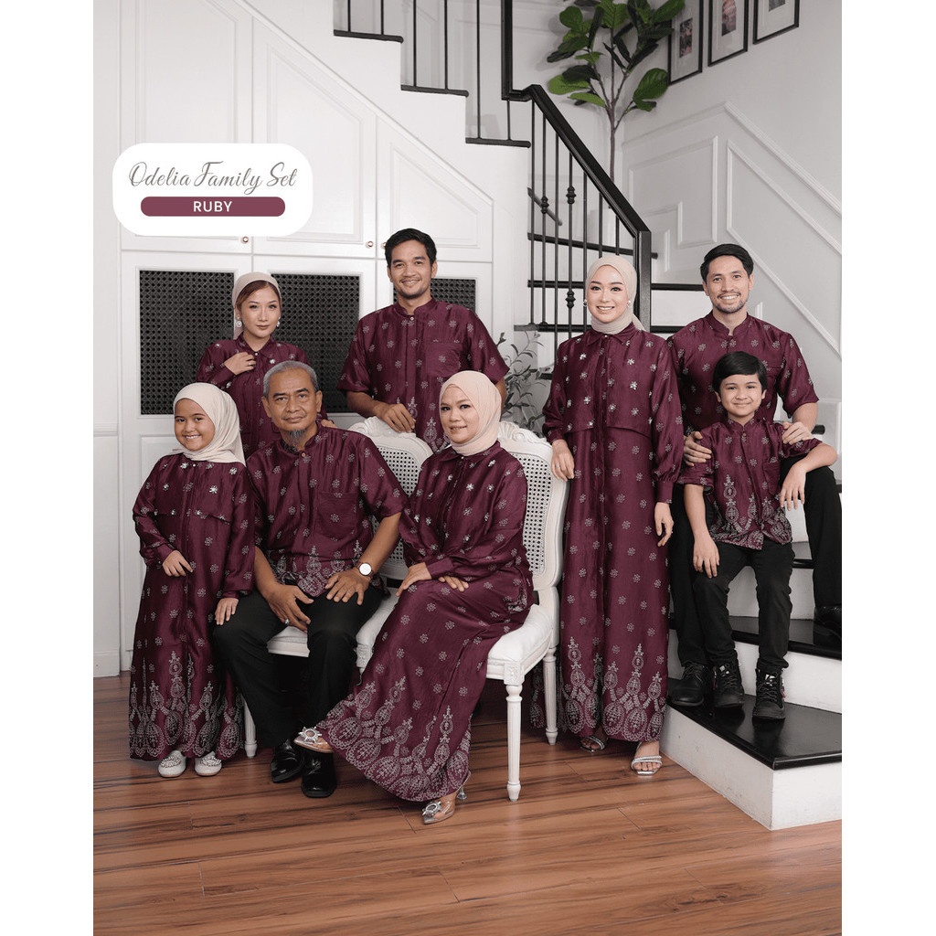 Jual Gamaleea - Odelia Family Set Ruby / Seragam Keluarga Pernikahan / Pakaian Kondangan ...
