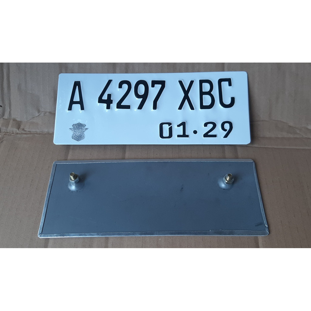 Jual Plat nomor motor putih lipat baut tanam model FONT baru baru 1 PCS ...