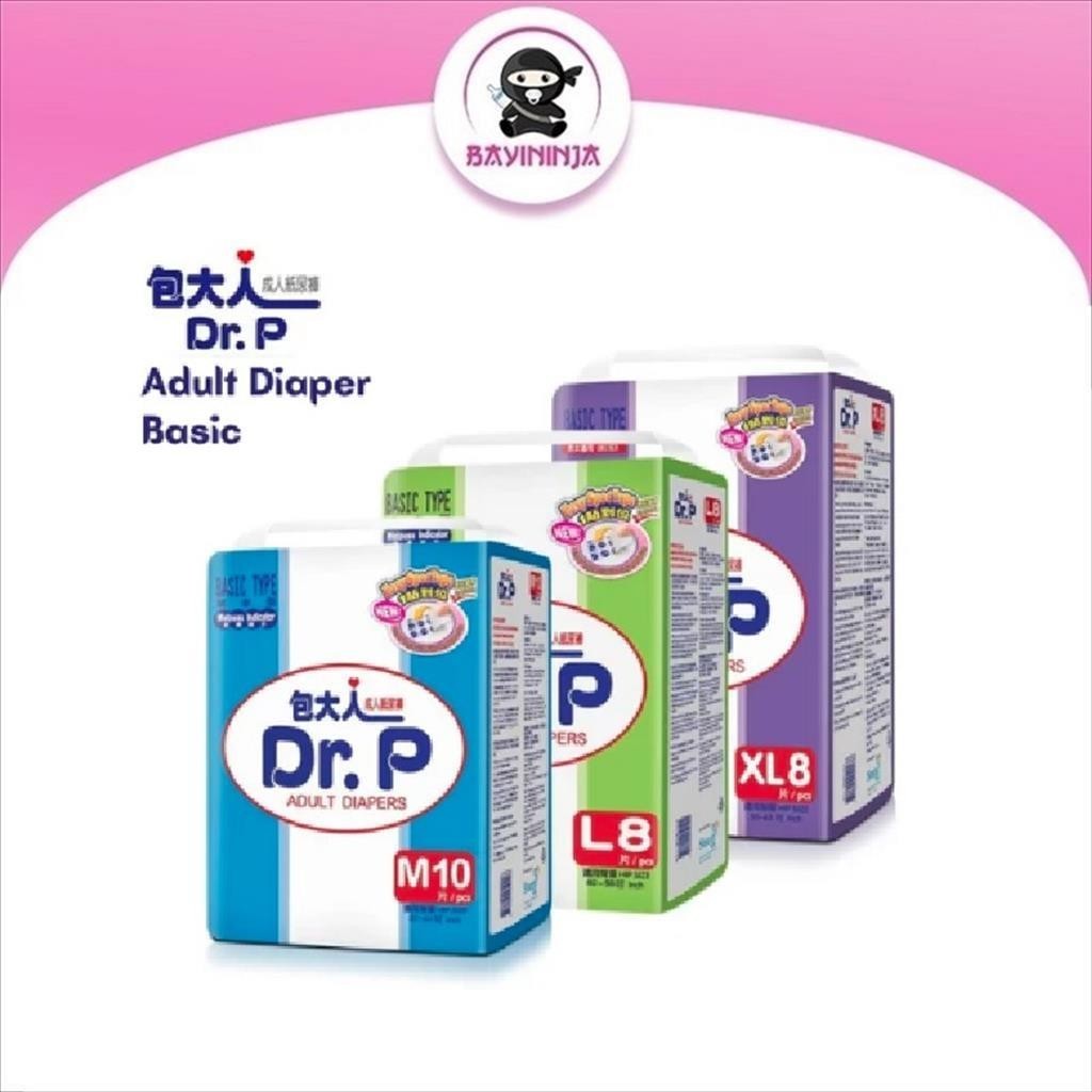 Jual DR. P DRP Adult Diapers Popok Dewasa Basic Type Perekat M10 L8 XL8 | Shopee Indonesia