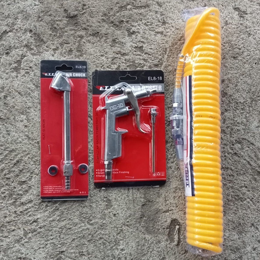 Jual PASTI PROMO Paket 3in1 Selang Angin Kompresor Recoil Spiral 4.5 ...