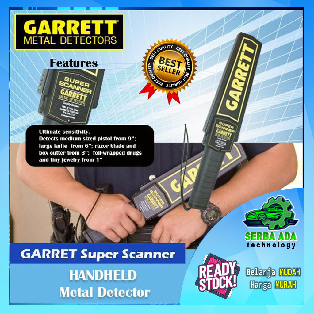 Jual GARRETT Super Scanner Security Handheld Metal Detector Alat ...