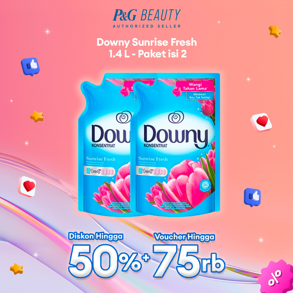 Jual QQA21 Downy Sunrise Fresh Pewangi dan Softener 1.4 l - Isi 2 | Shopee Indonesia