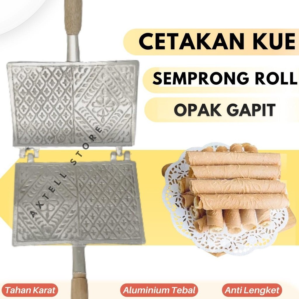 Jual (BISA COD) Set Cetakan Penjepit Kue Semprong Opak Gapit Roll Lipat ...