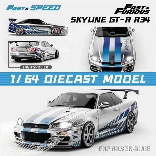 Jual Fast Speed Fast & Furious Nissan Skyline GTR R34 (High Spoiler) 1: ...