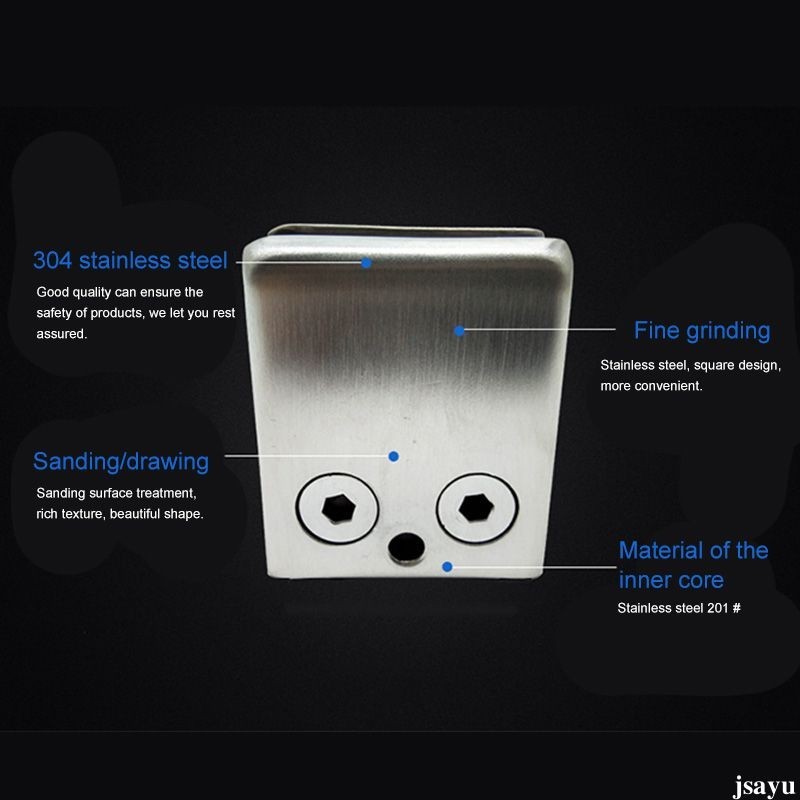 Jual Glass Clip Klem Balkon Railing Tiang Penjepit Kaca Stainless 304 ...