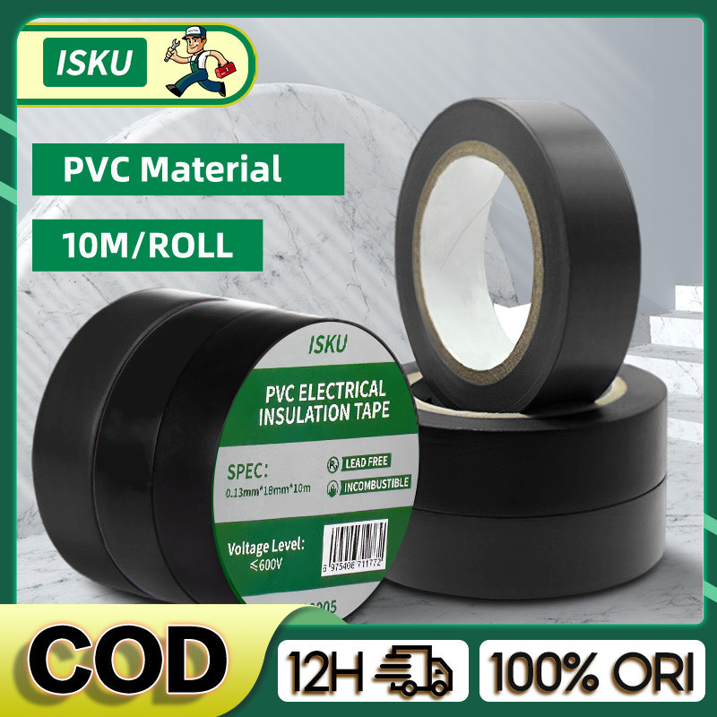 Jual ISKU Isolasi Listrik Tape 0.13mm x 18mm x 10m PVC Electical Tape ...