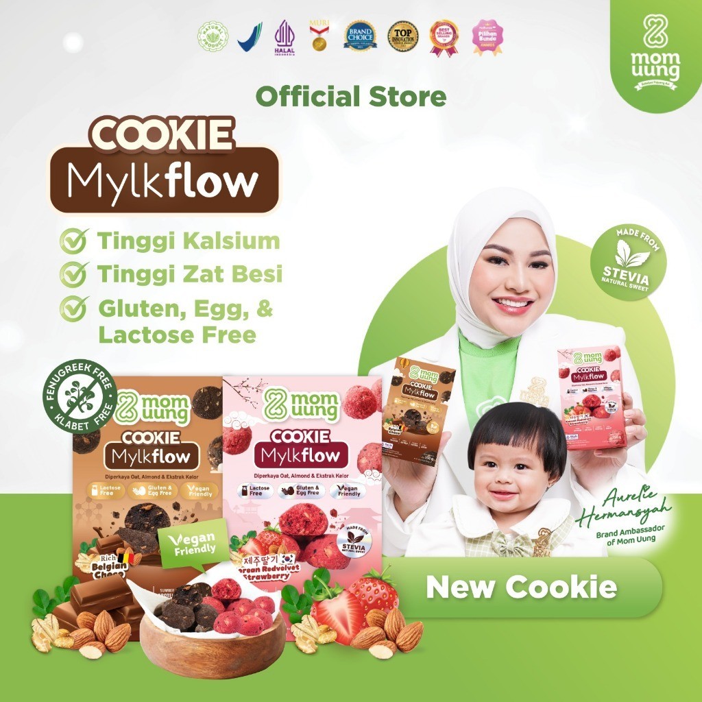 Jual Mom Uung Cookie Mlykflow - Asi Booster Cookies Almond Daun Kelor ...