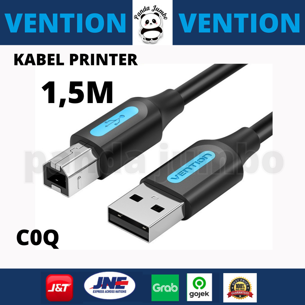 Jual Kabel printer 1,5 meter Vention USB 2.0 A Male to B Male Printer ...