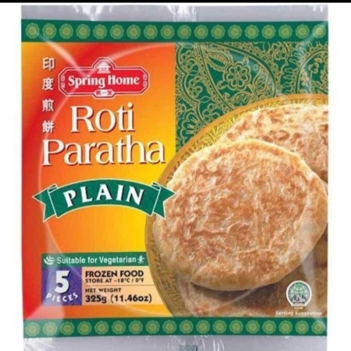 Jual Spring Home Roti Paratha Plain vegan | Shopee Indonesia