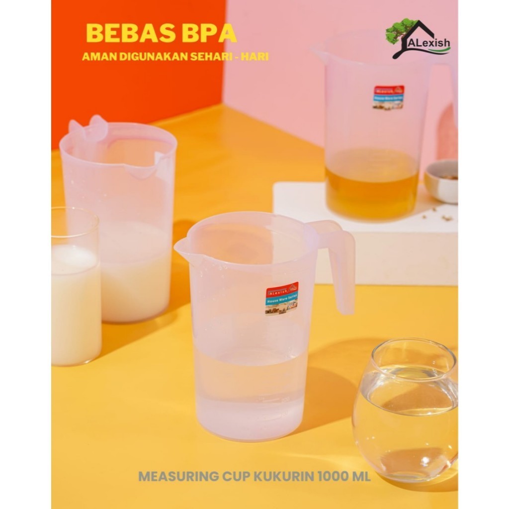 Jual Gelas Takar 1000 Ml Takaran Plastik Gelas Ukur 1 Liter Bening ...