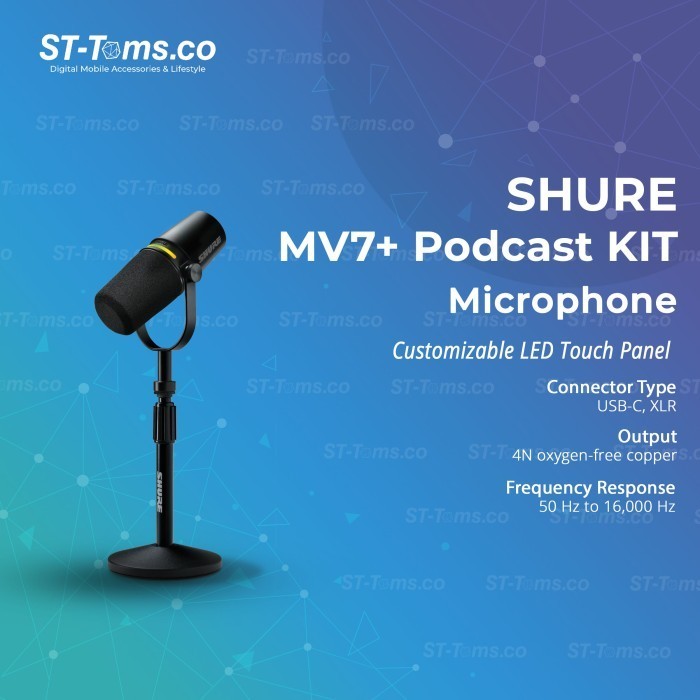 Jual Shure MV7+ Podcast Kit / MV7 Plus Podcast Kit Microphone Enhanced ...