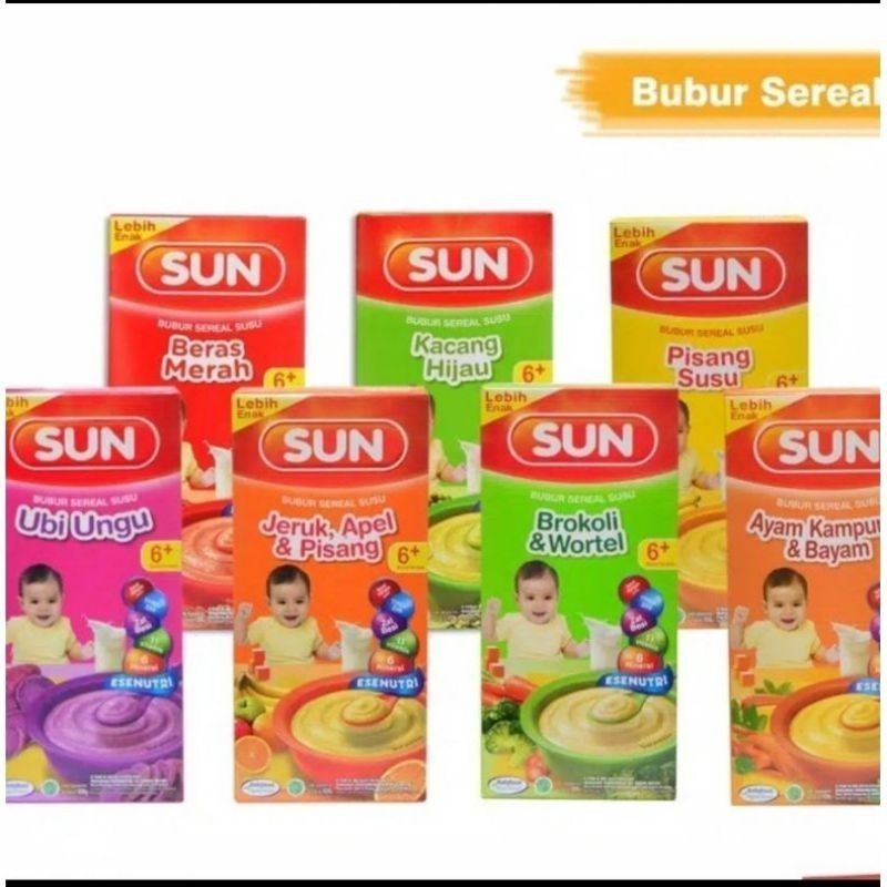 Jual R89 - Sun Bubur Bayi 6+ Varian Rasa Beras Merah, Pisang Susu ...