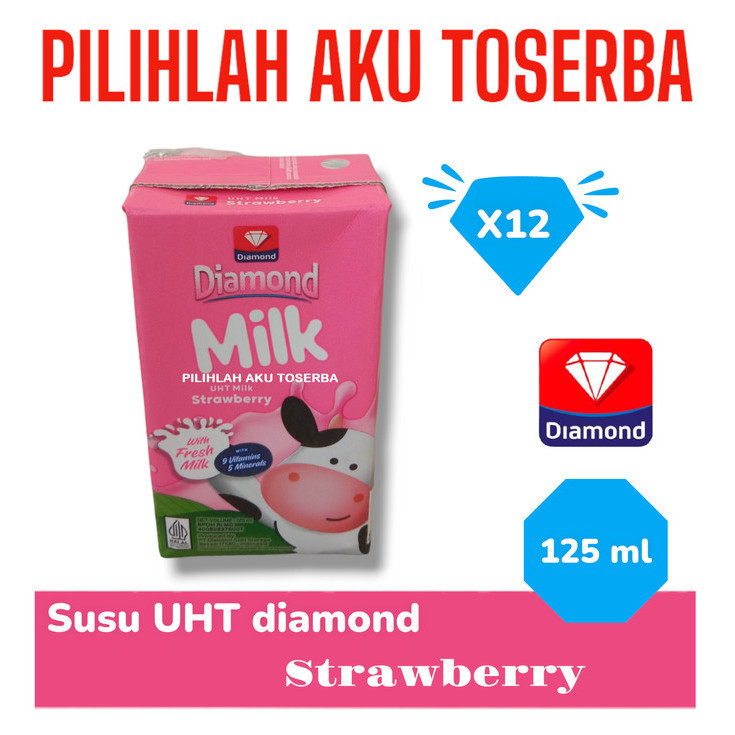 Jual Susu DIAMOND UHT STRAWBERRY MINI 125 ml - ( HARGA 12 pcs ...