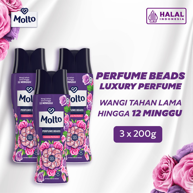 Jual Molto Pelembut & Pewangi Pakaian Softener Konsentrat Perfume Beads Luxury Perfume 200 g x3 ...
