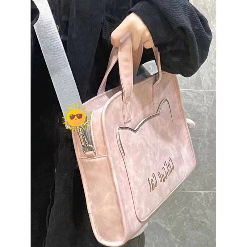 Jual Tas Laptop Tas Tangan Sederhana Merah Muda Tas Telinga Kucing Lucu ...