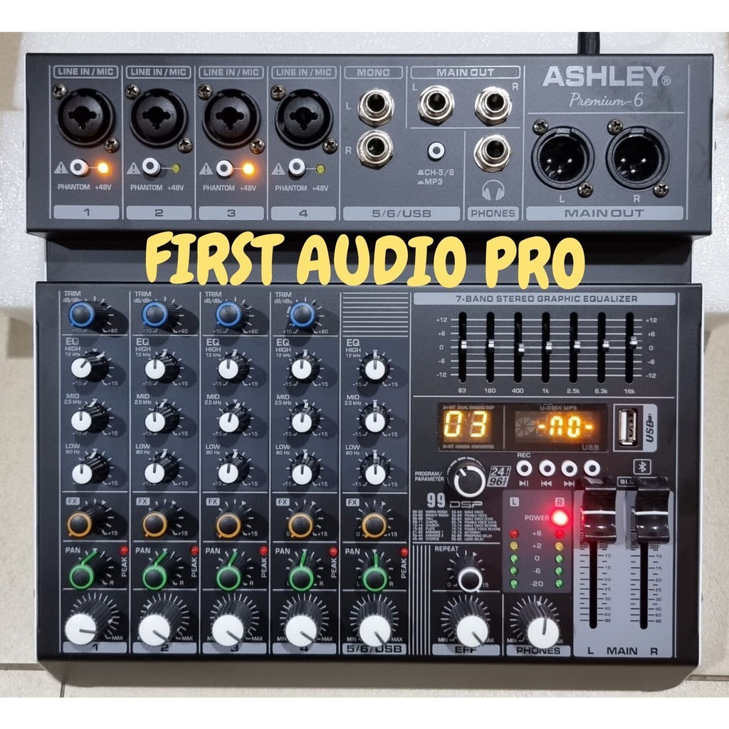 Jual Mixer Ashley Premium 6 Original 6 Channel Bluetooth - USB | Shopee Indonesia