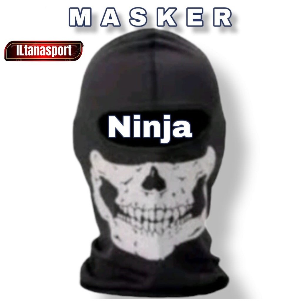 Jual masker baff motor pria elastis dan adem / Masker Ninja Hitam polos ...
