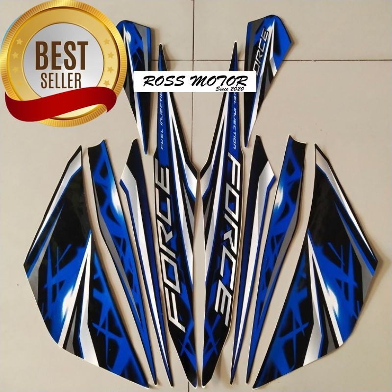 Jual Striping stiker polet list motor Yamaha Vega force 2014 hitam biru ...
