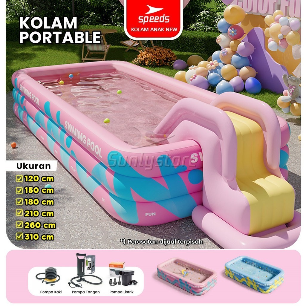 Jual SPEEDS Kolam Renang PVC 310x175x56cm Keluarga Swimming Pool Mandi ...