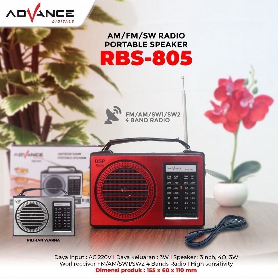 Jual RADIO SPEAKER ADVANCE RBS 805 | Radio Speaker FM, AM, SW1, SW2 Advance RBS 805 Kapasitas 3 ...