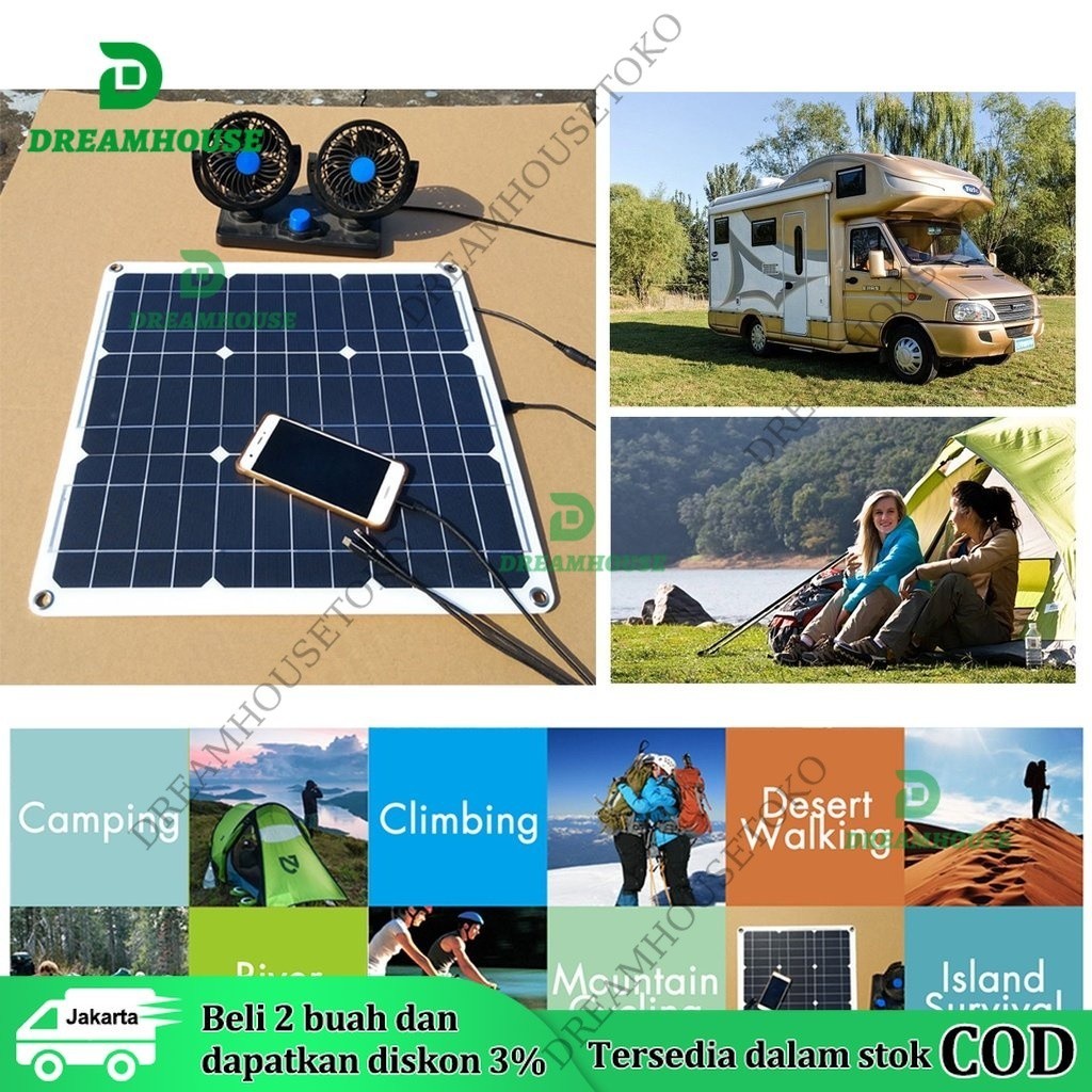 Jual 60W/100W SOLAR PANEL PANEL SURYA PEMBANGKIT LISTRIK TENAGA SURYA ...