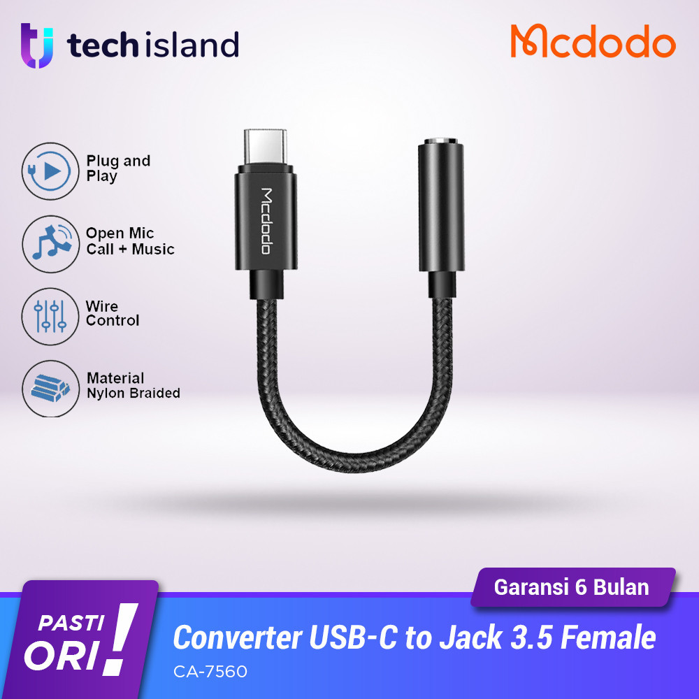 Jual Mcdodo USB-C to Jack 3.5mm Jack Audio Converter with DAC Chip Hi ...
