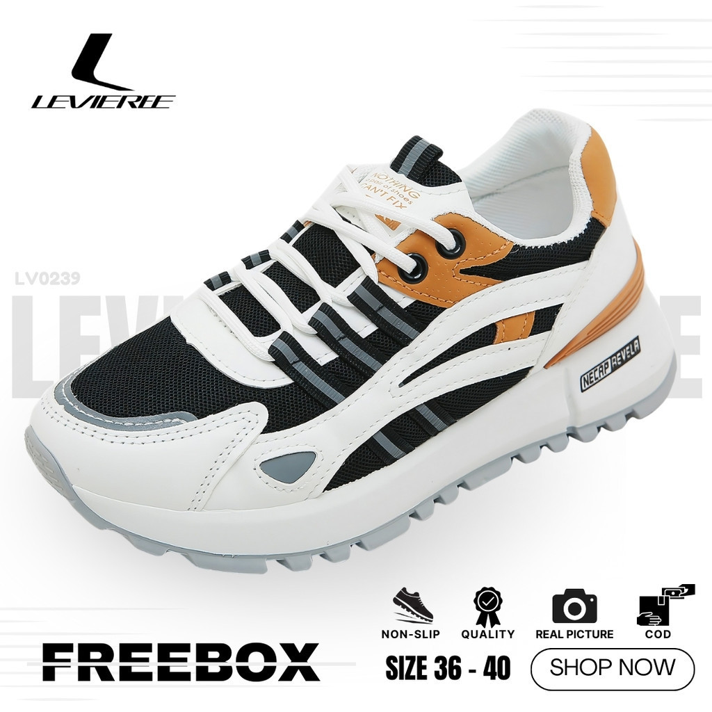 Jual LVR LV0239 Sepatu Sneakers Wanita Sporty Wanita Motif Garis Necap ...