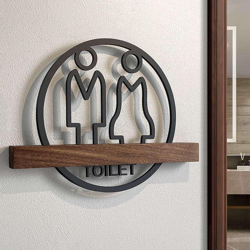 Jual Men's and Women's Bathroom Sign Creative Toilet Door Sign High ...