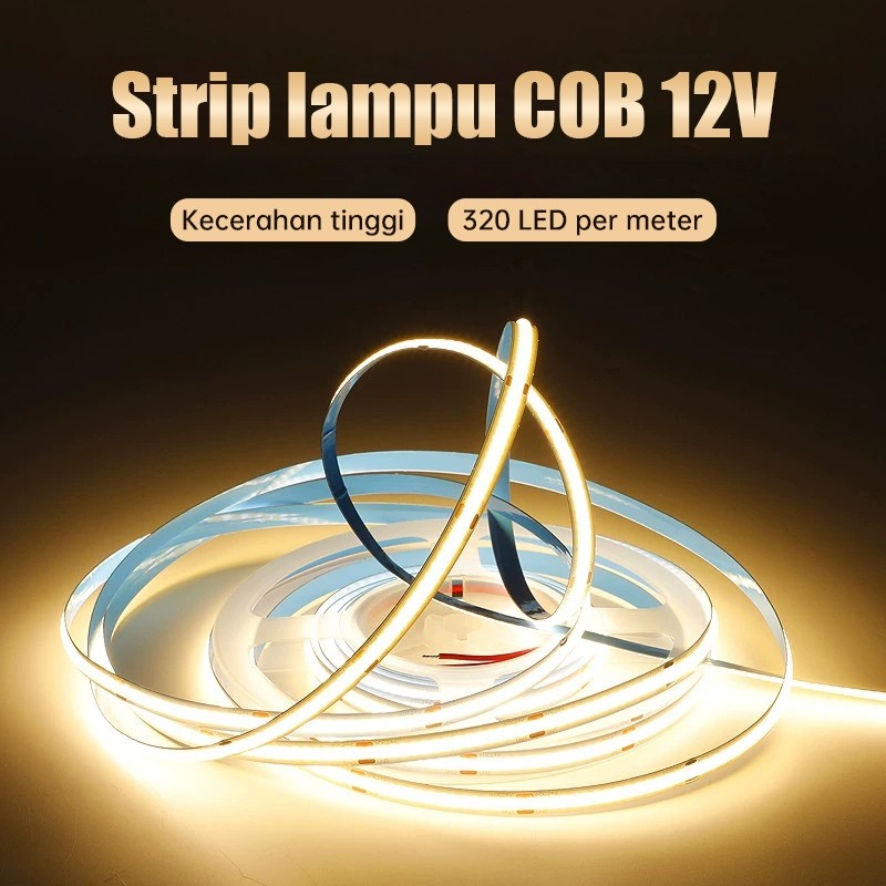 Jual LAMPU LED HIAS LED STRIP COB DC 12V 12VOLT 5M 5 METER LAMPU Strip ...