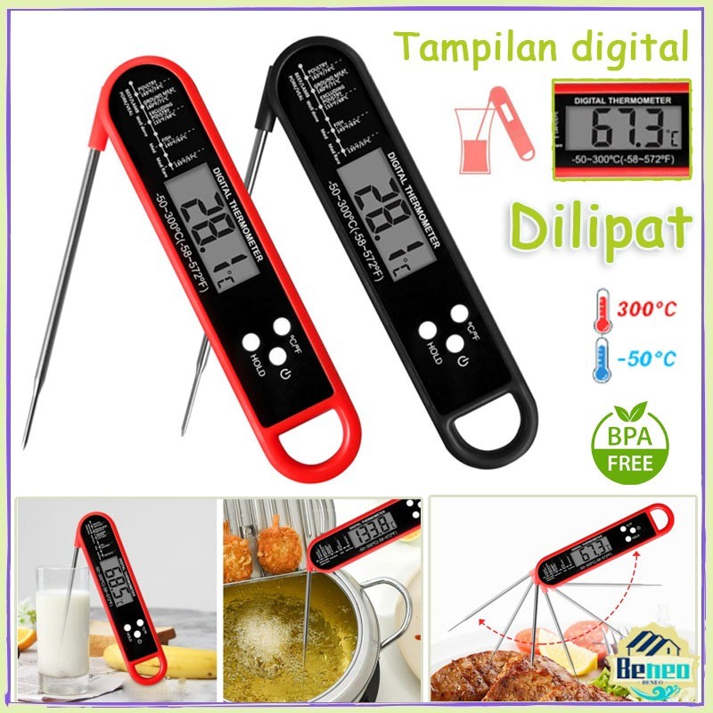 Jual Dilipat Termometer Makanan Digital Thermometer IP66 Anti Air Dapur ...