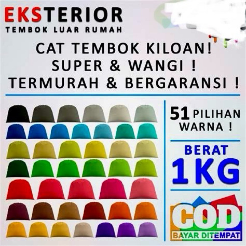 Jual CAT KILOAN LUAR RUANGAN/ DINDING LUAR (cat exterior) | Shopee ...