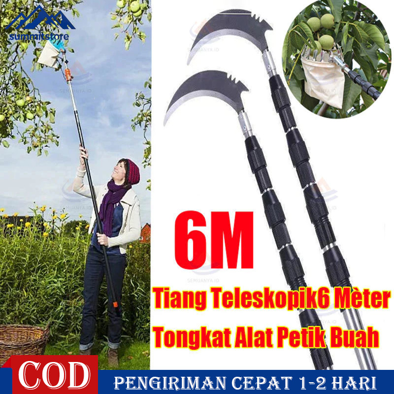 Jual 6M Tongkat Panjang Untuk Petik Buah metal fruit picker / Gergaji Pemangkasan Cabang Ranting ...