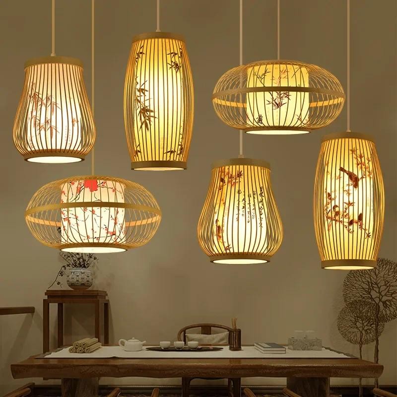 Jual Chinese Style Bamboo Art Bamboo Chandelier Creative Zen Teahouse ...