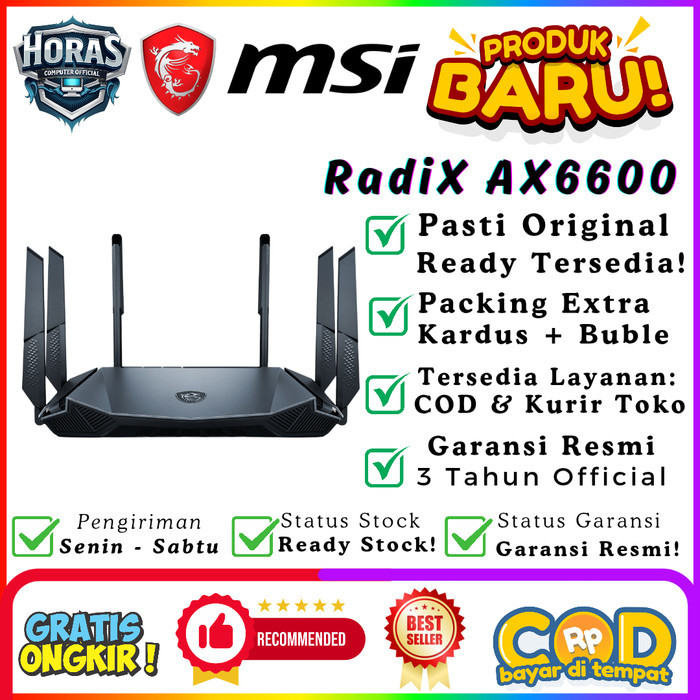 Jual MSI RadiX AX6600 Tri Band Tower Gigabit Wi-Fi 6E MU-MIMO Spatial ...