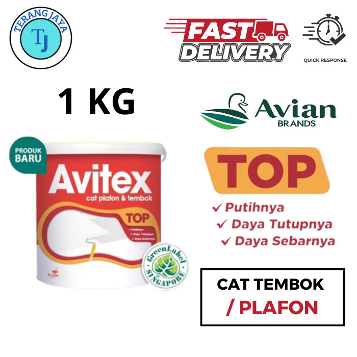 Jual Cat Tembok dan Cat Plafon AVITEX TOP 1 KG - Super Putih / Super ...