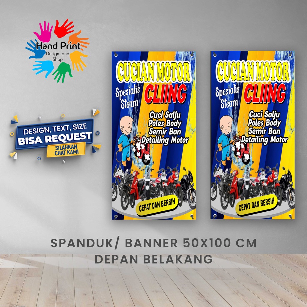 Jual Spanduk Banner Cuci Motor Steam Gratis Memesan Desain Sepasang ...