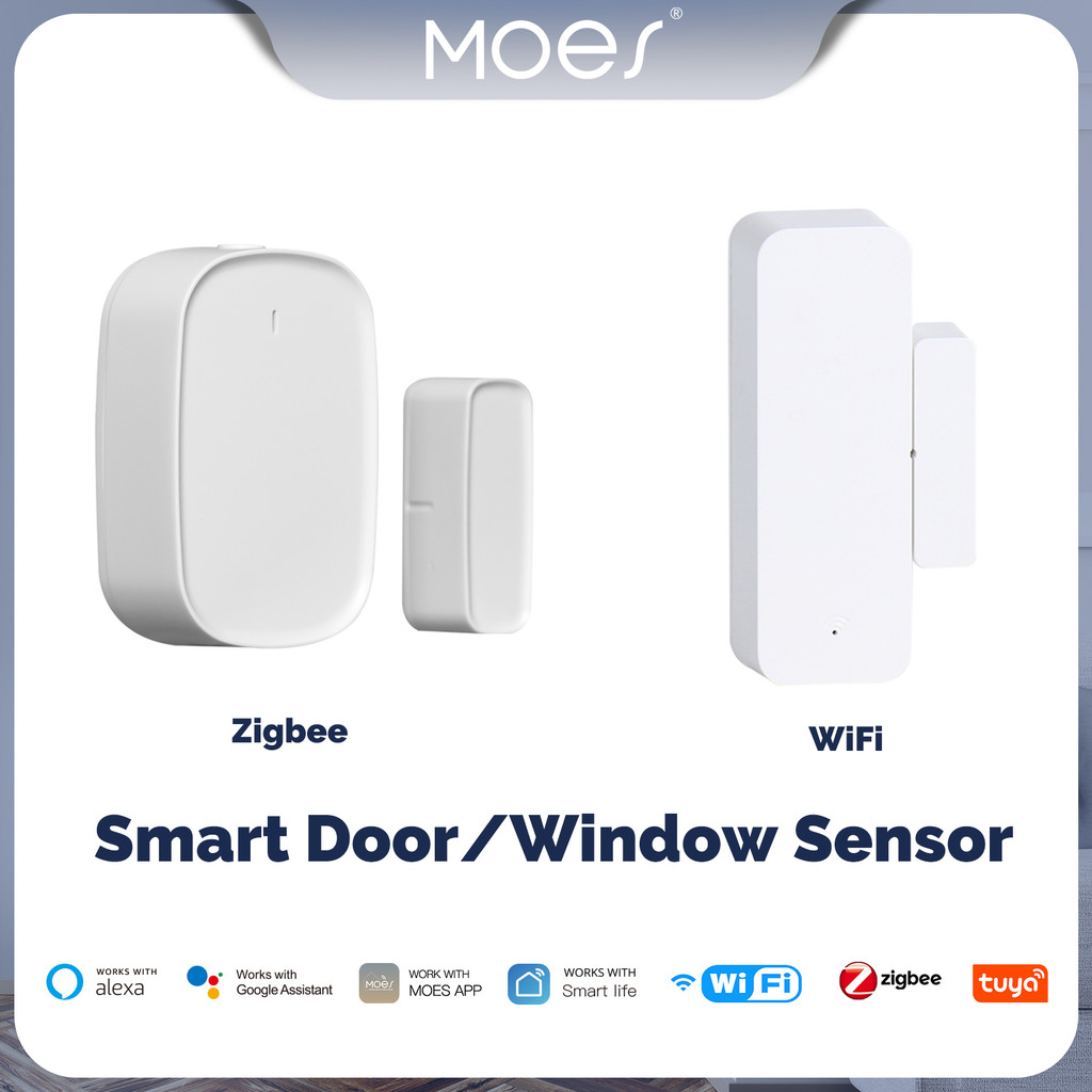 Jual MOES ZigBee/WiFi Smart Door Sensor, Secure Your Home with Tuya App Control, Window/Door ...