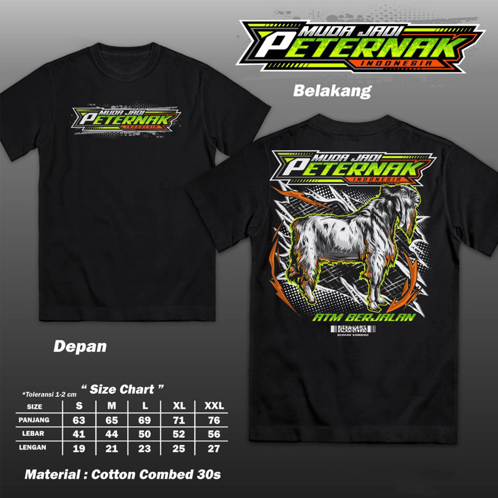 Jual Kaos Peternak Muda Berkah Kambing ATM Berjalan // Baju Peternak ...