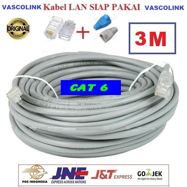 Jual Kabel LAN Vascolink 3 M UTP RJ45 Cat6 ORIGINAL Vascolink 3 Meter | Shopee Indonesia