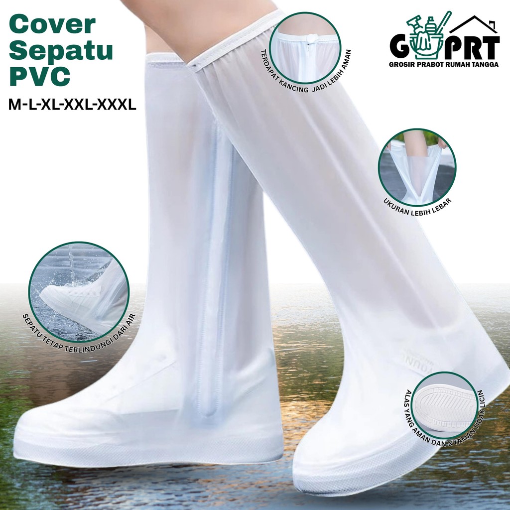 Jual Cover Pelindung Sepatu Panjang M L XL XXL XXXL Rain Shoe Cover ...