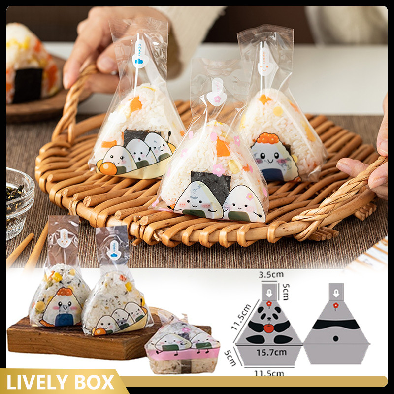 Jual Isi 50 Lembar Plastik Onigiri Segitiga Bungkus/ PEMBUNGKUSAN NASI ...