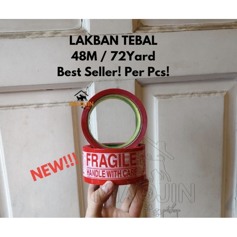 Jual LAKBAN Fragile Merah 48 MM x 72 Yard - Isolasi Perekat Selasiban ...