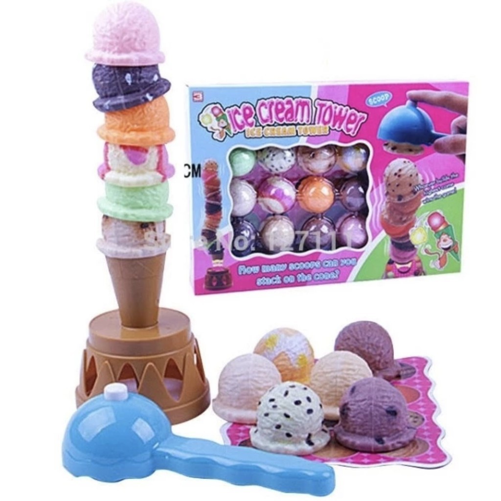 Jual ICE CREAM TOWER CHALLENGE GAME / mainan susun board family ...